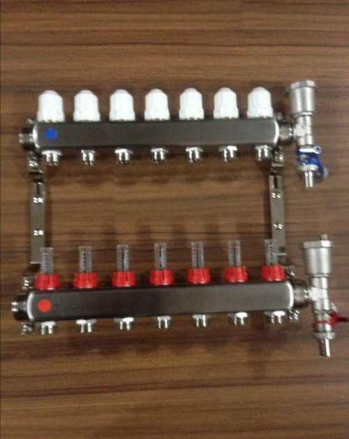 Коллектор для тёплого пола 7,8,9,10,11,12выходов