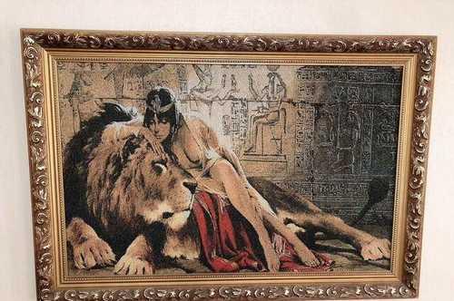 Панно, Гобелен, картина "Египет, Клеопатра, лев, и