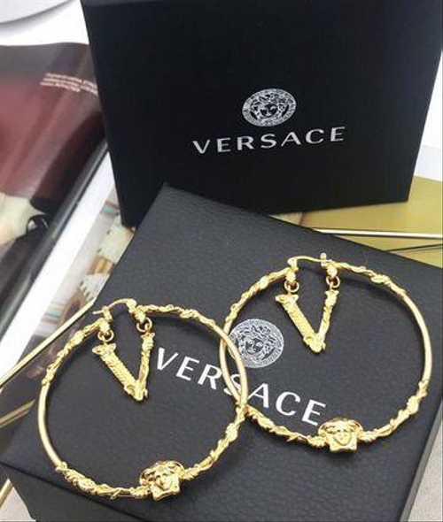 Серьги versace премиум