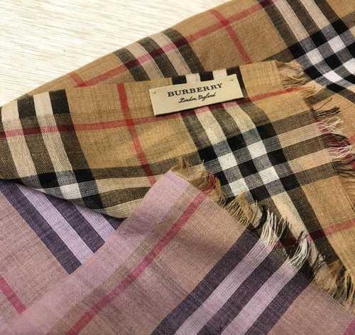 Шарф палантин Burberry лиловый новый оригинал