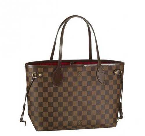 Сумка louis vuitton Damier Ebene Canvas Neverfull