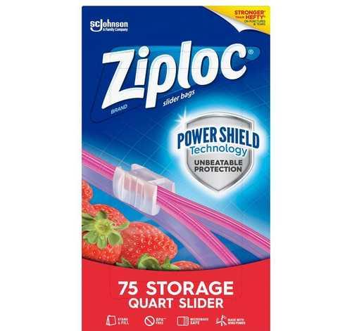 Пакеты зип лок Ziploc с застежкой, 75 штук