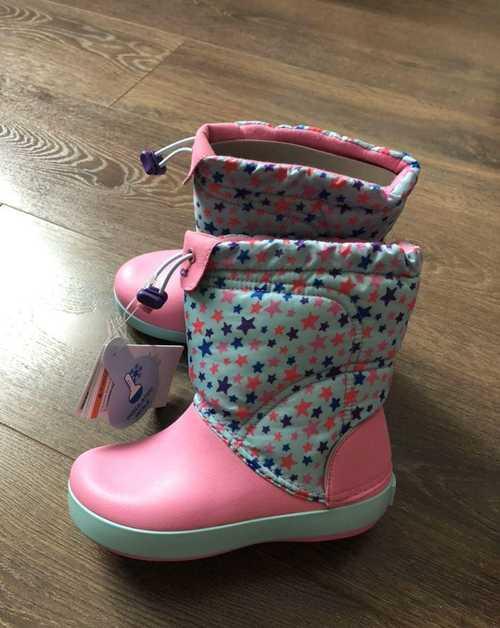 Новые утеплённые сапожки Crocs, размер с 11