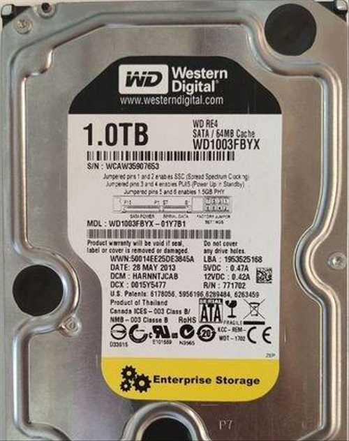 Жесткий диск Western Digital RE4 1 Тб WD1003fbyx