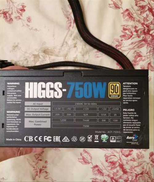 Модульный бп AeroCool Higgs 750 W gold cert
