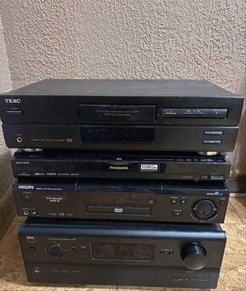 Ресивер NAD, hdd/dvd recorder, CD teac, dvd philip