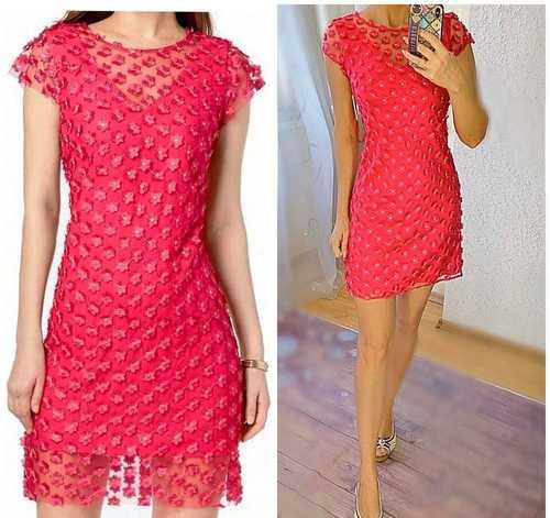 Кружевное платье с 3D цветами Nanette Lepore S/M