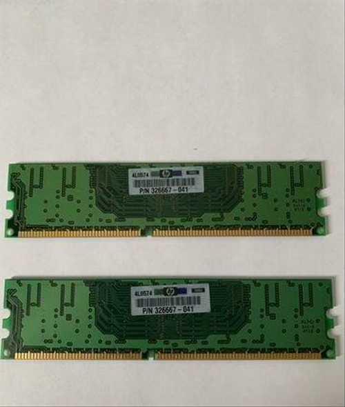 Память DDR PC3200 512Mb (2*256) HP p/n 326667-041