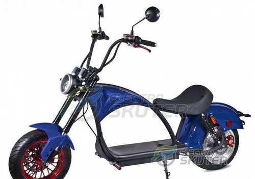 Электроскутер Citycoco Harley Chopper Синий 2000W