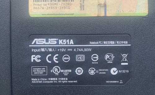 Ноутбук Asus k51a 4гб / 320гб