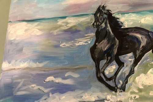 Картина маслом на холсте «Лошадь»