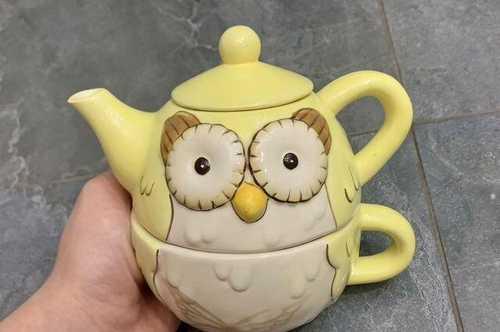 Новый чайный набор «Совушка» (чайник+чашка)