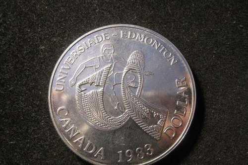 Канада 1 доллар, 1983 год, серебро