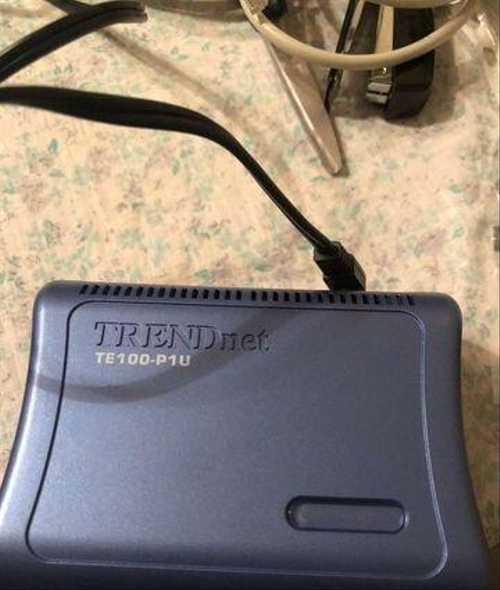 Принт-сервер (коммутатор) trendnet TE100-P1U