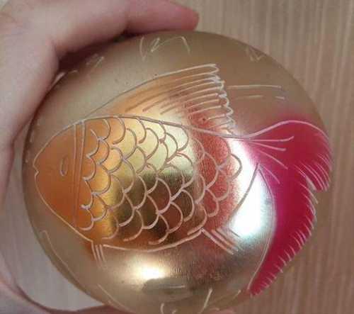 Елочная игрушка шар с ручной росписью СССР