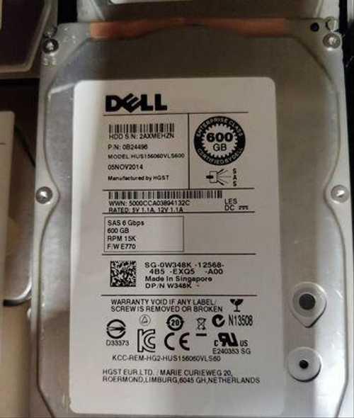 Жёсткий диск Dell 600GB SAS15k used