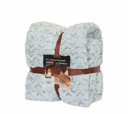 Плед Sherpa Blanket 200х240 см white/gray