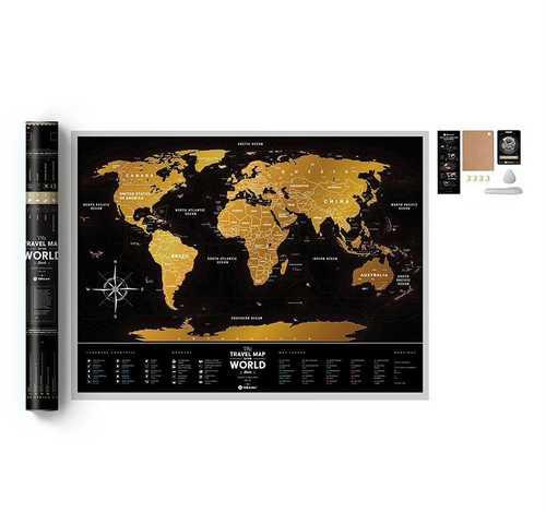 Скретч карта мира Travel Map Black World