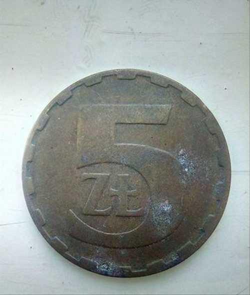 Монета 5 zt злотых 1984 г. Польша