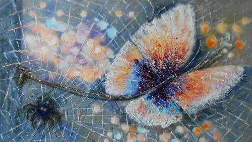 Интерьерная картина бабочка маслом на холсте