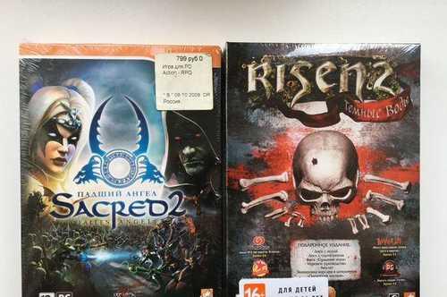 Sacred 2:Fallen Angel/Risen 2 /DVD-Box запечатаны