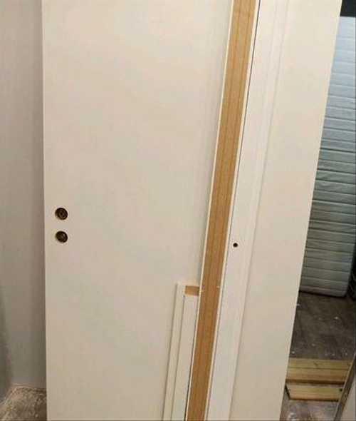 Дверь финская с коробкой Olovi, с притвором, белая