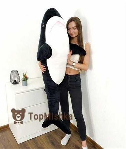 Акула 160 см чёрная Плюшевая Мягкая Игрушка
