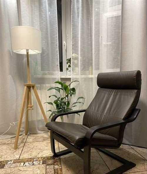 IKEA poäng поэнг кожаное кресло
