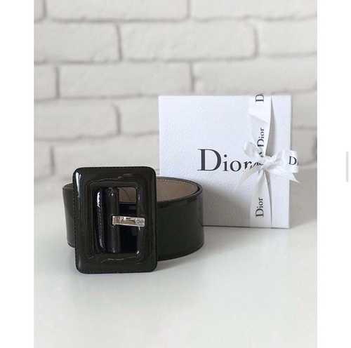 Кожаный лаковый ремень christian dior