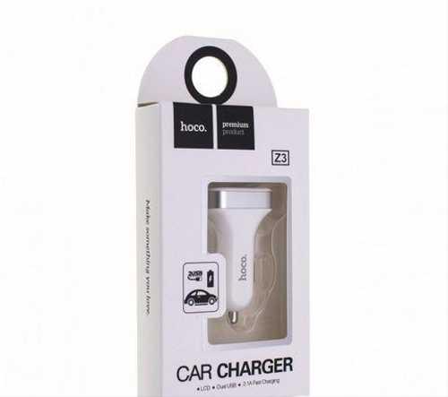 Блок питания USB (авто) 2 USB hoco Z3, 2100/1000mA