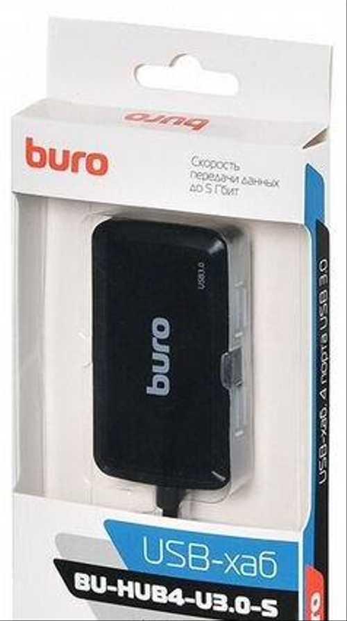 USB-концентратор Buro BU-HUB4-U3.0-S, разъемов: 4