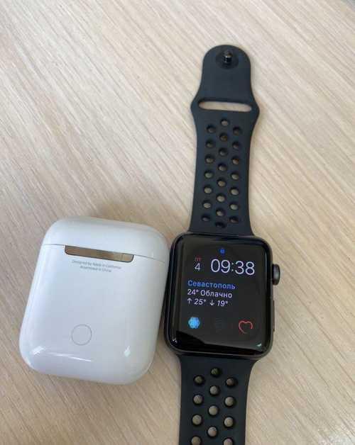 Apple Watch s3 и AirPods