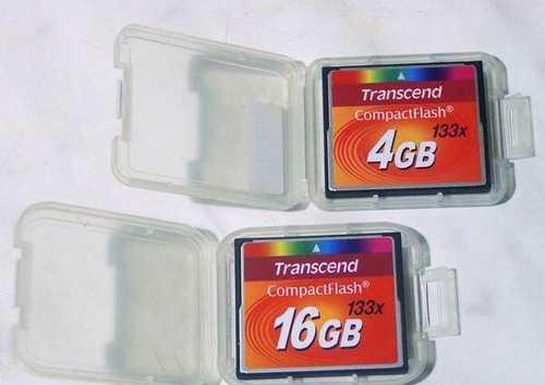 Карты памяти CompactFlash Transcend 4 Гб и 16 Гб