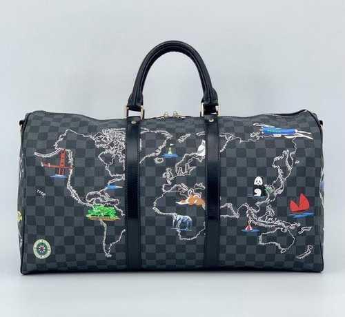 Новая дорожная сумка кожа Louis Vuitton Graphite