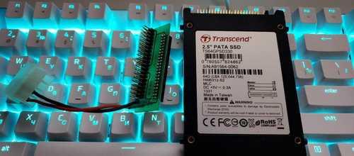 Transcend PATA Ssd 64gb + IDE адаптер