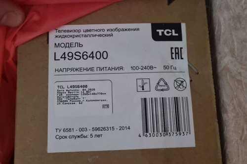 Телевизор TCL L49S6400