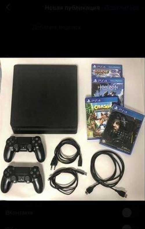 Play Station 4 slim 500 gb + 2 Dualshok + Игры