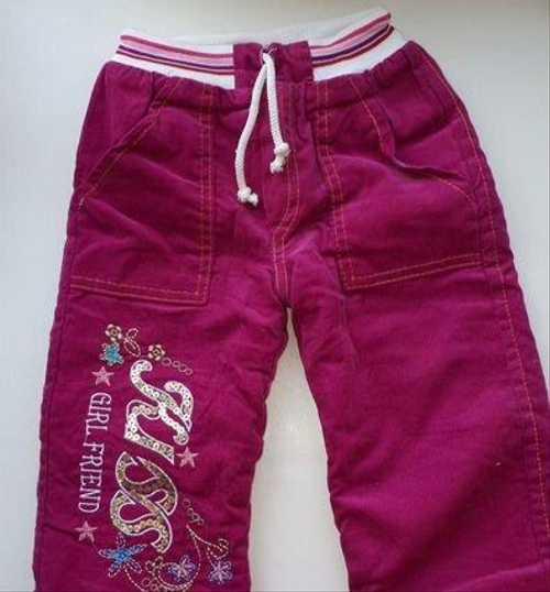 Детские брюки теплые вельветовые 1-2 года