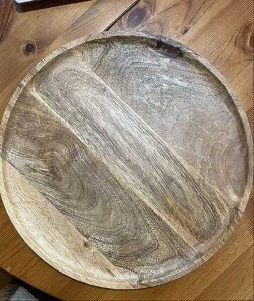 Поднос деревянный круглый