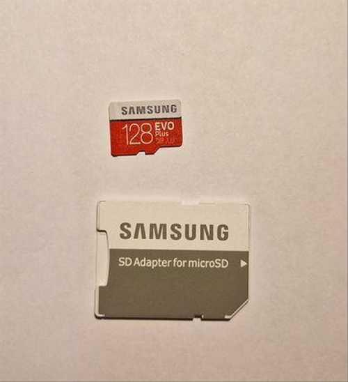 Карта памяти microsd 128gb samsung evo plus