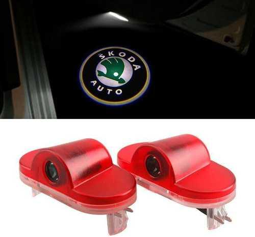 Лазерная проекция для Skoda Octavia с логотипом Sk