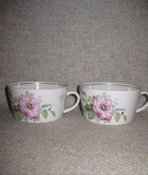 Чайные чашки фарфор дз Дулево СССР 1961 год 2 штук