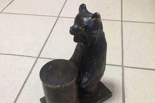 Медведь деревянный с бочкой