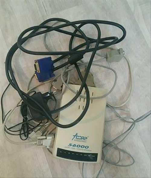 Модем Acorp 56000 + vga кабель