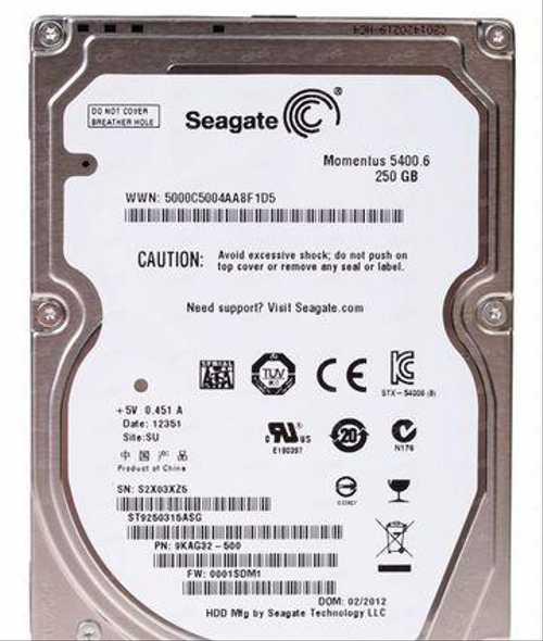 Жесткий диск Seagate Momentus ST9250315ASG 250 Гб