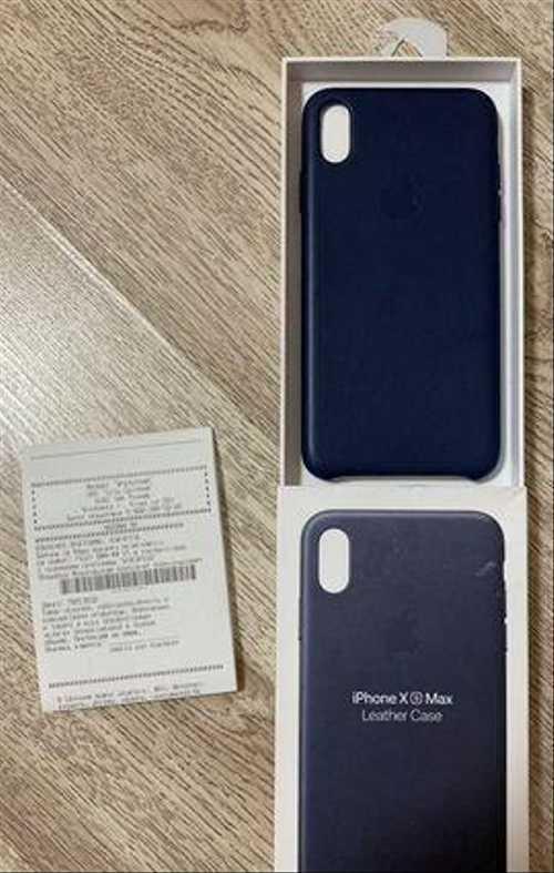 Apple Leather Case iPhone XS Max (темно-синий)