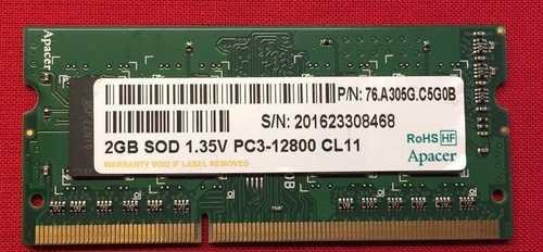 Модуль памяти DDR3 Apacer 2GB SOD 1.35V