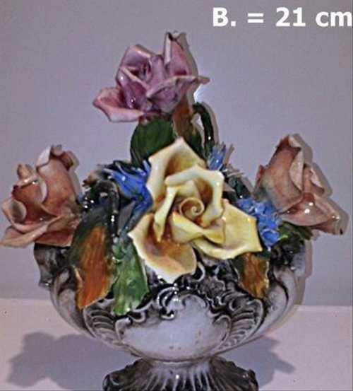 Итальянская фарфоровая ваза Антикварная