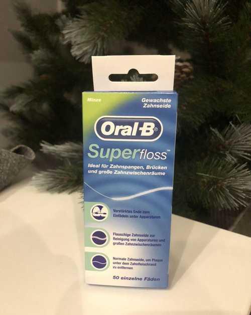 Зубная нить суперфлосс Oral-B super floss