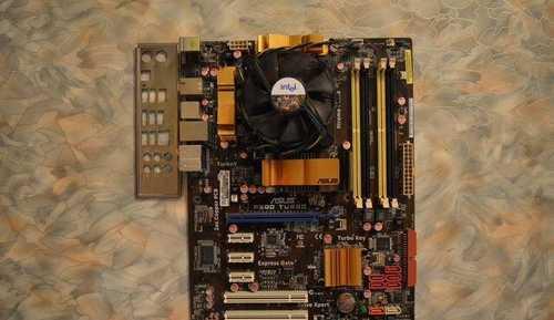 775 asus P5QD Turbo 4 порта PCI-e комплект